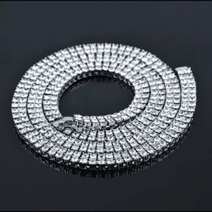 Accessories | White Gold Double Row Tennis Chain 1mm | Poshmark